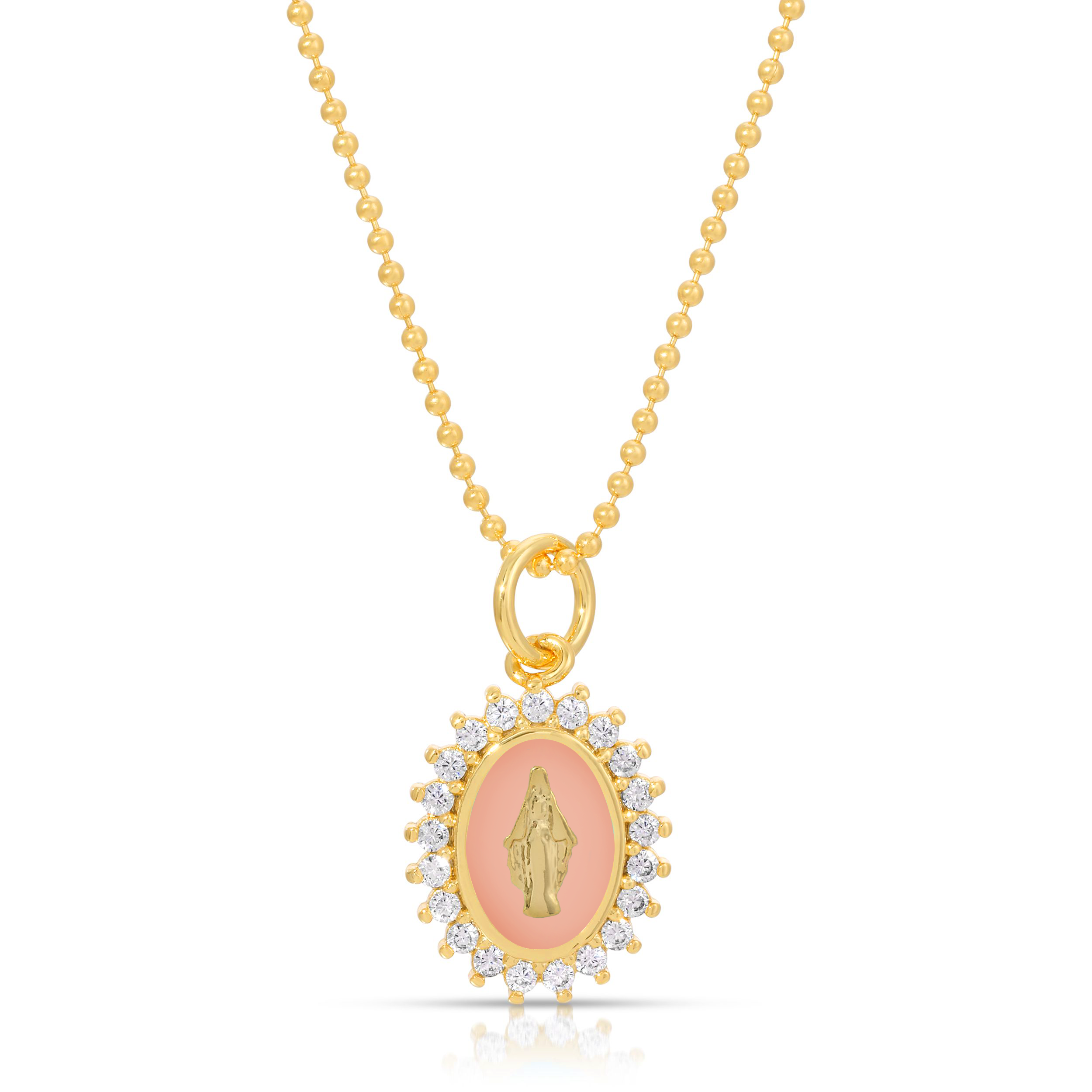Mini Baby Pink Lady Lourdes Necklace – Joy Dravecky