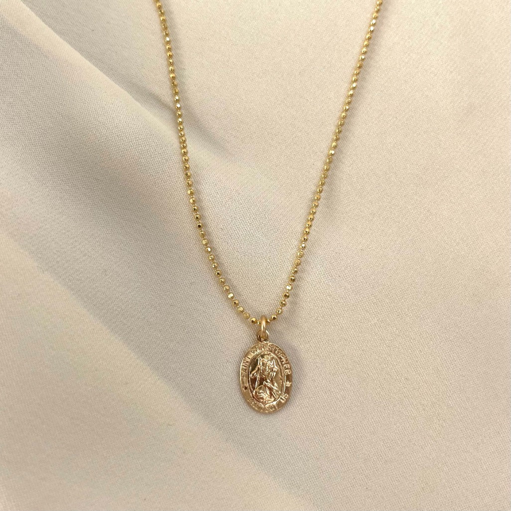 Mini Gold Saint Christopher Charm Necklace – Joy Dravecky